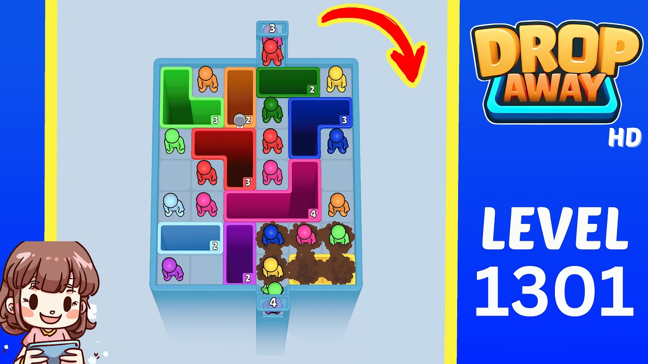 Drop Away Level 1301 Solution Walkthrough