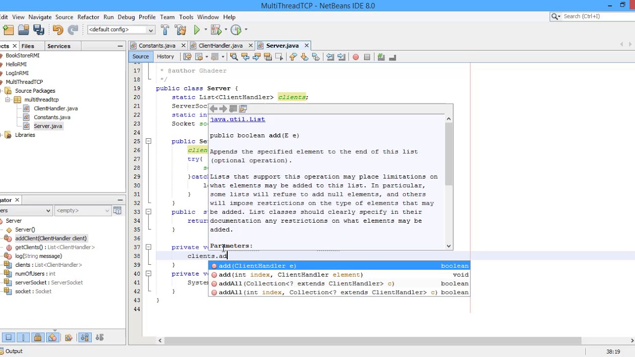 #8 TCP Simple Chat Program Multi Threads using Java Part 2