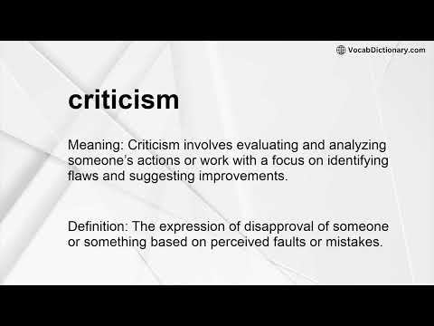criticism Meaning