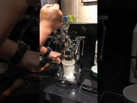 La Pavoni lever machine with lever pressure gauge