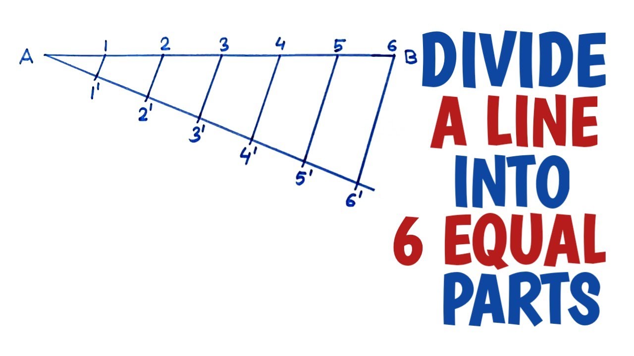 How to divide a line into 6 equal parts....