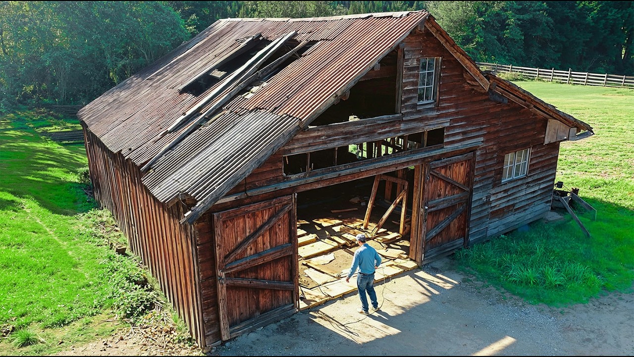 Man Transforms Abandoned Garage into Dream Workshop | Full Build by @DailyBergstrom