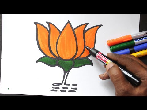 How to Draw BJP logo BJP Political Party india