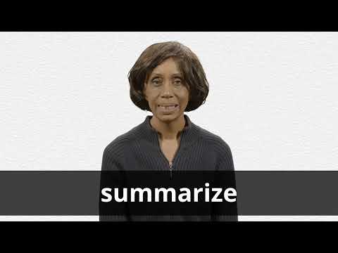 SUMMARIZE definition and meaning | Collins English Dictionary