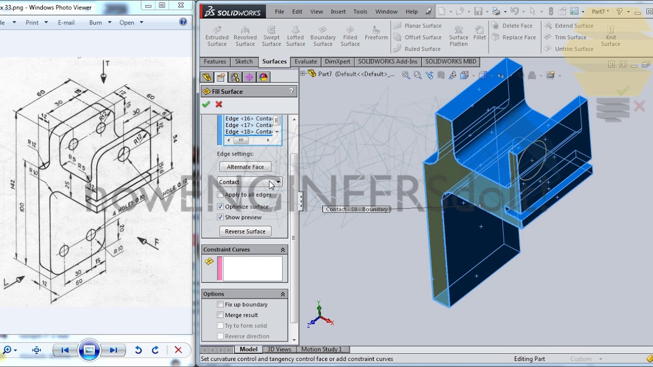 SolidWorks Surface Beginners|Exercise 33|Practice session Tutorial