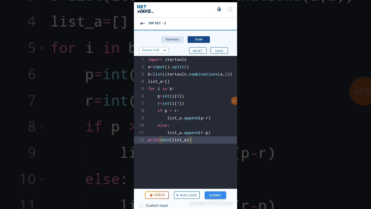 Minimal absolute difference using python CCBP Nxtwave #coding #nxtwaveccbp #python #programming #net