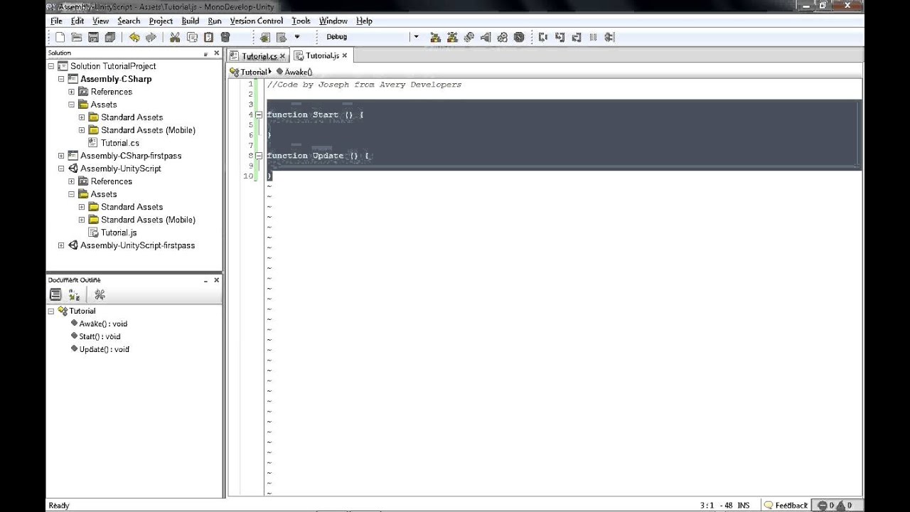 1. Unity3D Scripting Tutorial: Basic C# and JavaScript