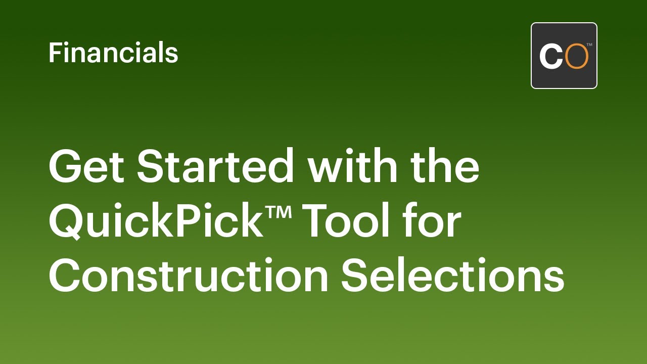 Get Started with the QuickPick Tool for Construction Selections: ConstructionOnline Exclusive