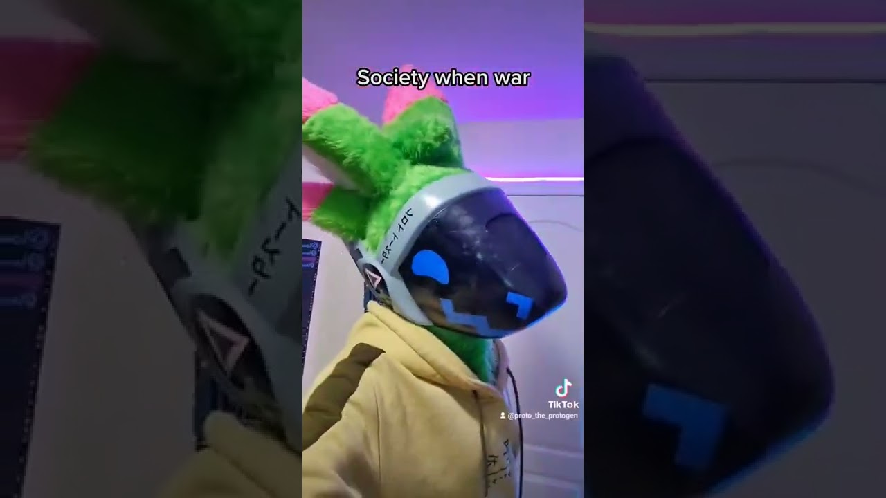 yall perceive furrys worse than war #fursuit #fursuiter #protogen