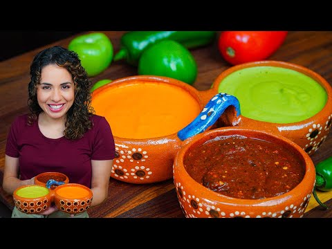 Three INCREDIBLE Mexican SALSAS | Easy salsa recipes | Villa Cocina