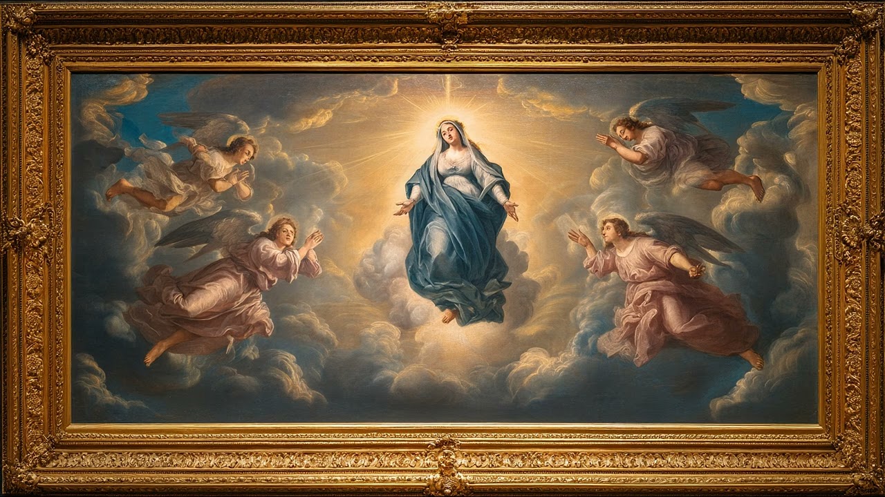 Assumption Virgin Mary Oil Painting | Christian TV Art | Vintage Renaissance Religious Screensaver