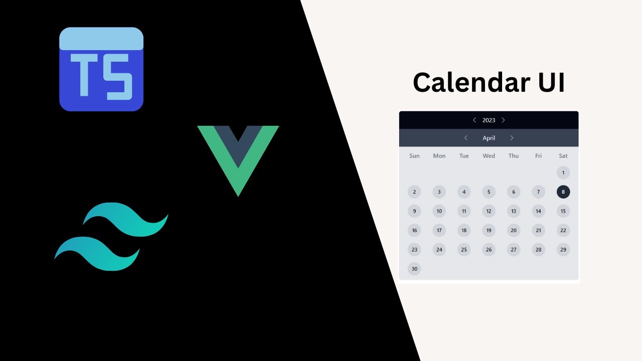 1: Let's build calendar UI from scratch using Vue 3, TS and Tailwind | Nested v-for | deep watch