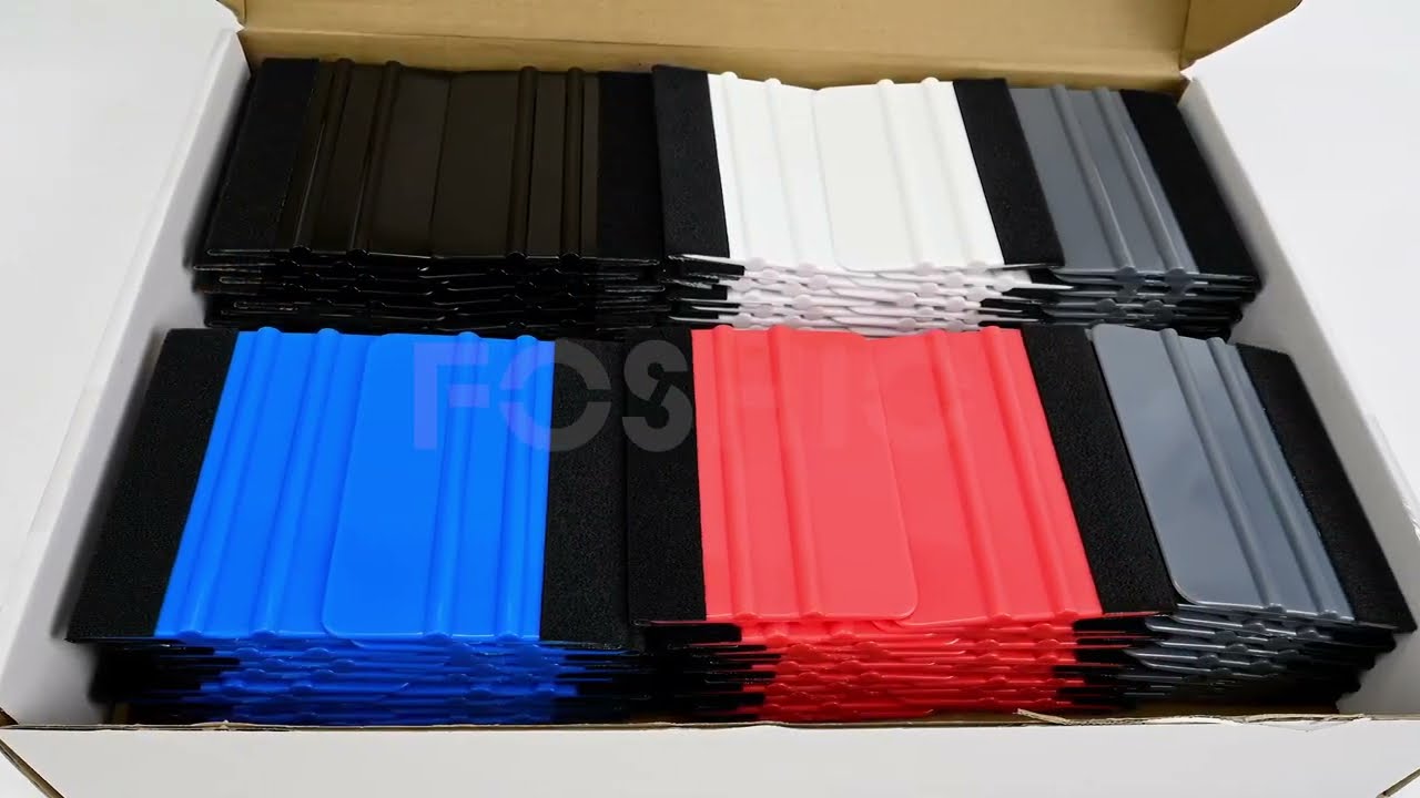 100 Pieces Plastic Felt Edge Squeegee Tool Vinyl Squeegee 4 Inch Felt Squeegee Applicator Tool S