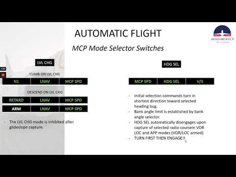 BOEING 737-800NG AUTOMATIC FLIGHT SYSTEM - PART 1 (SYSTEM OVERVIEW/MCP MODE SELECTOR SWITCHES)
