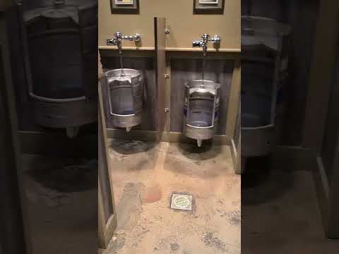 Men's bathroom at Ford's Garage is the perfect man cave dream!