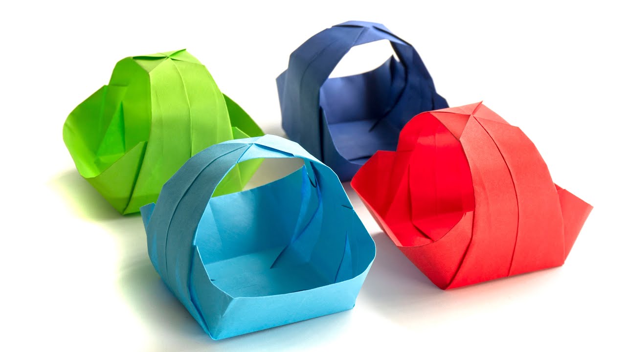 How To Make Easy Paper Basket.  DIY Origami Gift Basket