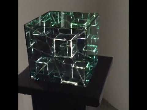 Tesseract - Hypercube 4th dimension Infinity Mirror Art Sculpture by Nicky Alice