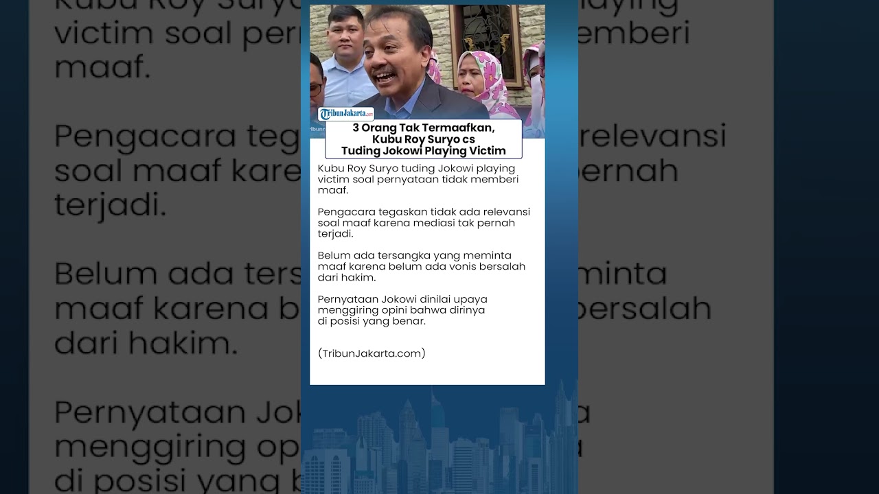 Jokowi Disebut Playing Victim! Kubu Roy Suryo Tegaskan Tak Ada Maaf ...