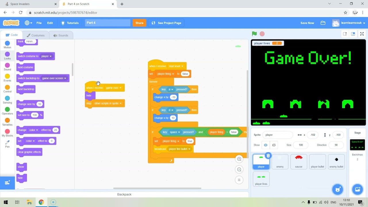Part 4 - Scratch Space Invaders Tutorial