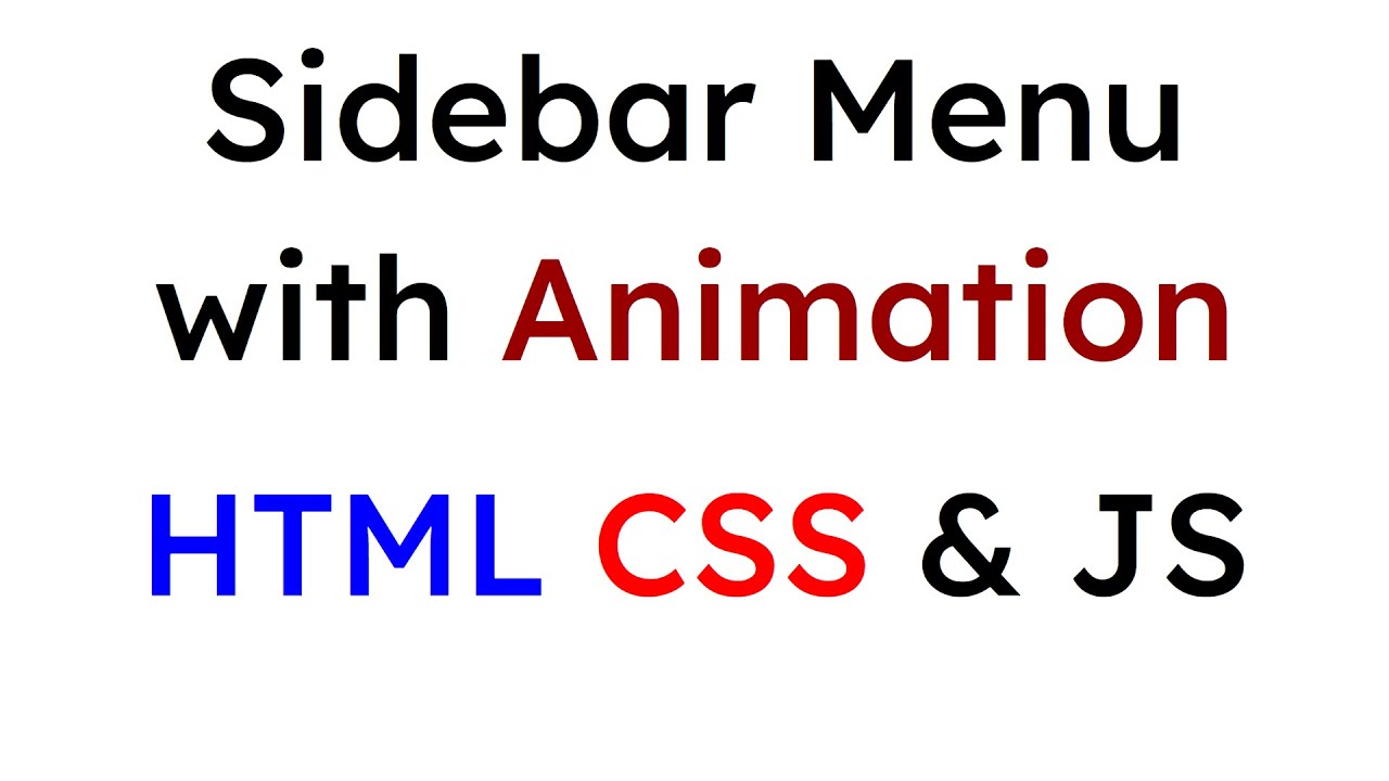 How to Create a Sidebar Menu with Animation using HTML CSS & JavaScript