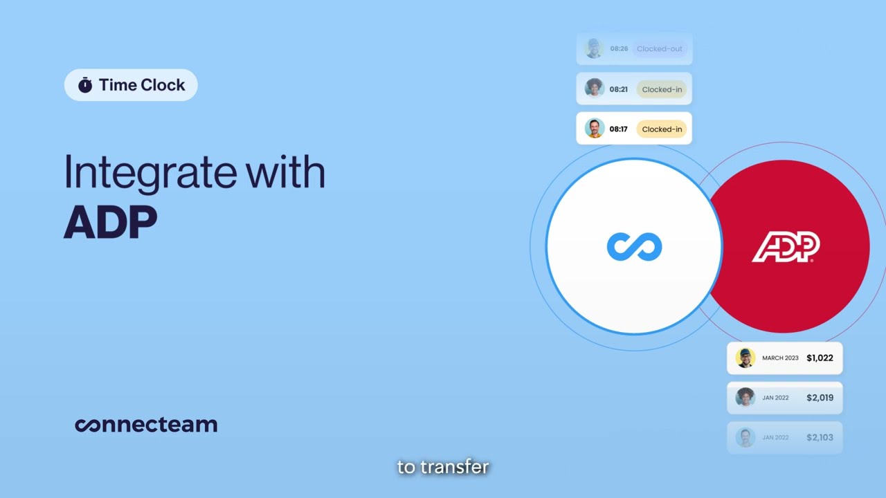 Connecteam | Time Clock | ADP Run Payroll Integration
