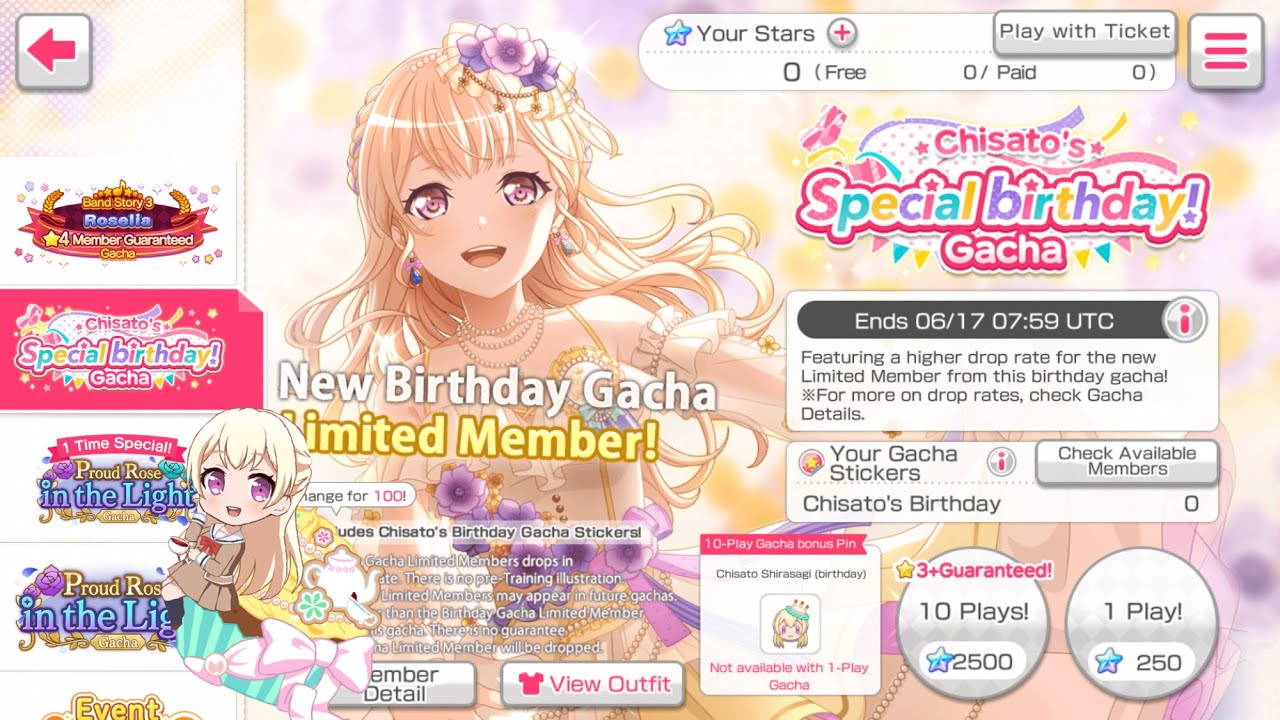 2500 stars for birthday chisato!! Bang dream girls band party en