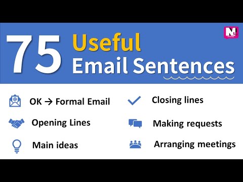 75 USEFUL EMAIL PHRASES - Opening and Closing lines, Main ideas, Requests, Meetings | NLL Speaking