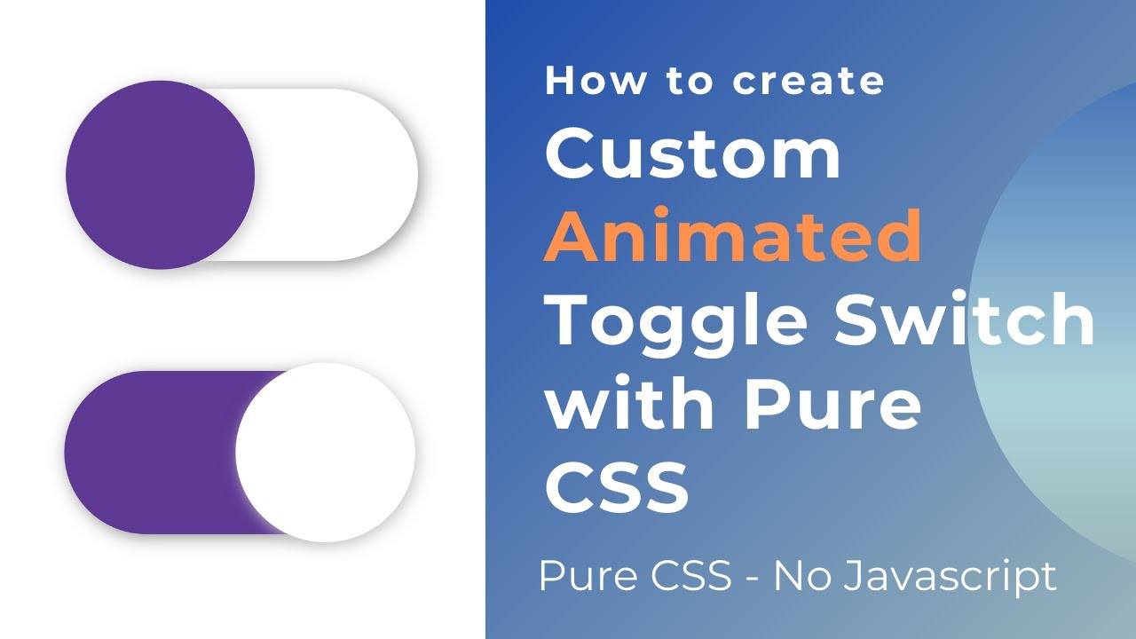 CSS custom toggle switch with animation without javascript |  CSS Tutorial