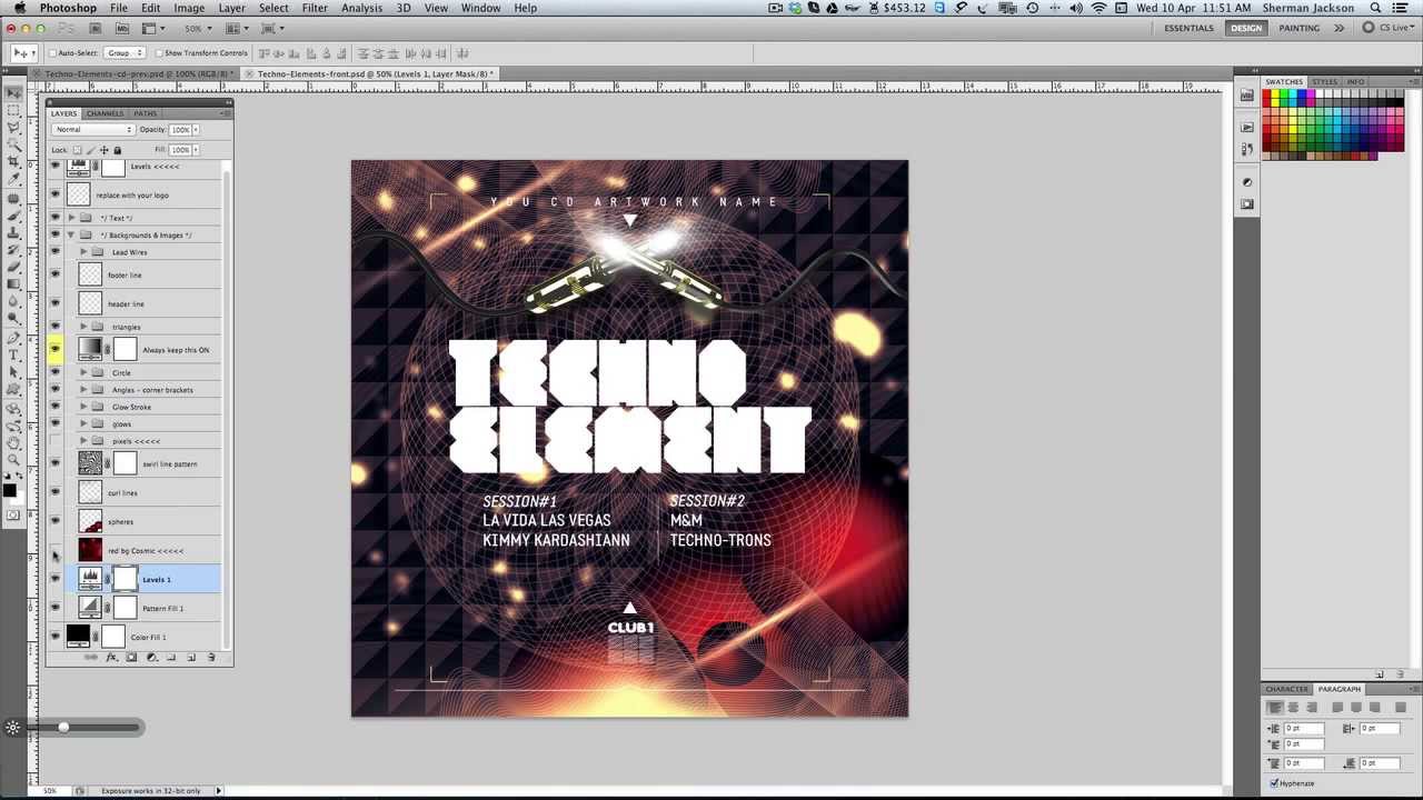 Techno Elements CD Artwork Package