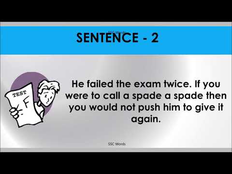 Idiom 30 # CALL A SPADE A SPADE # Meaning and five sentences # SSC Words