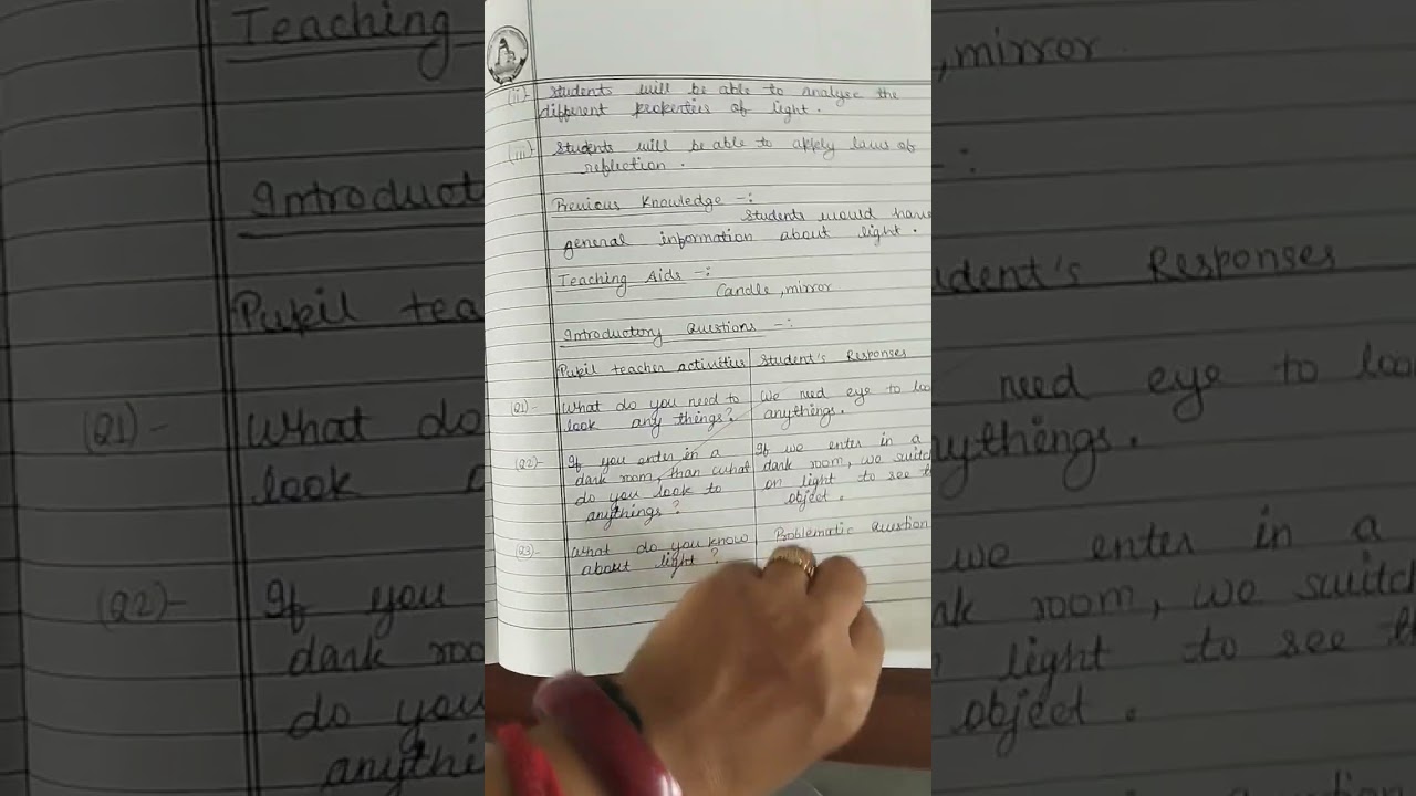 Lesson Plan on light