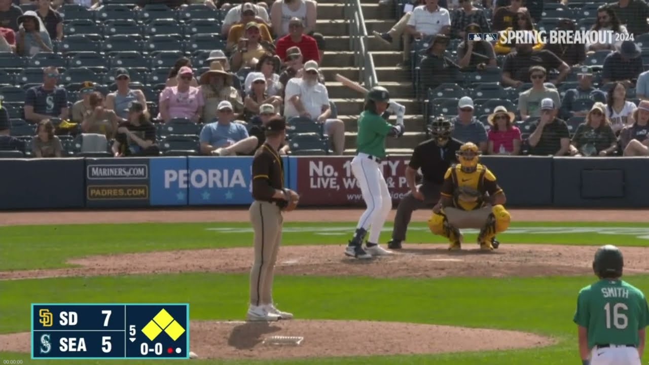 Mariners 2023 30th Overall Pick Tai Peete ties the 2024 Spring Breakout Game with a Double