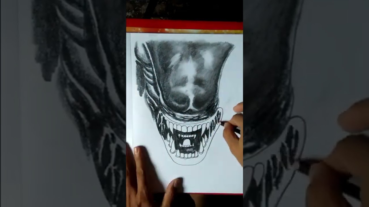 Aliens Face Drawing Art With Pencil by Arpi Art #Shorts