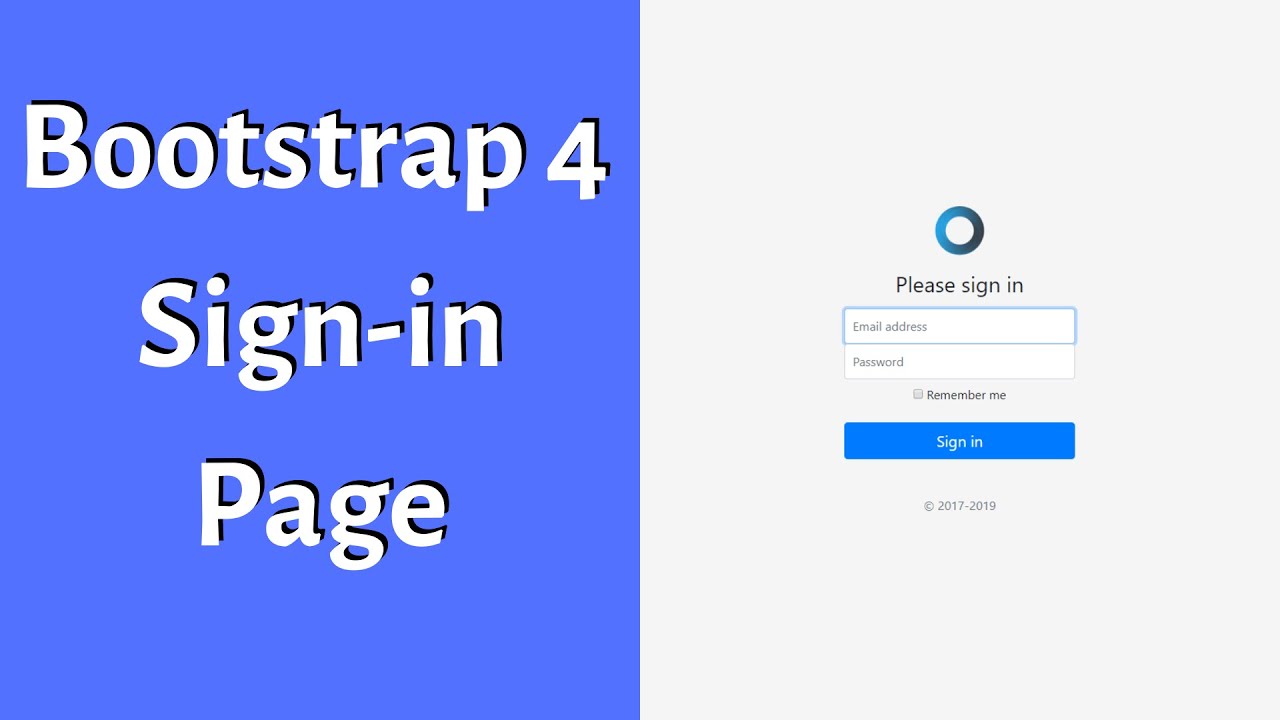 Sign In Page with Bootstrap 4