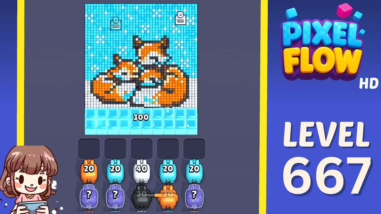 Pixel Flow Level 667 Solution Walkthrough
