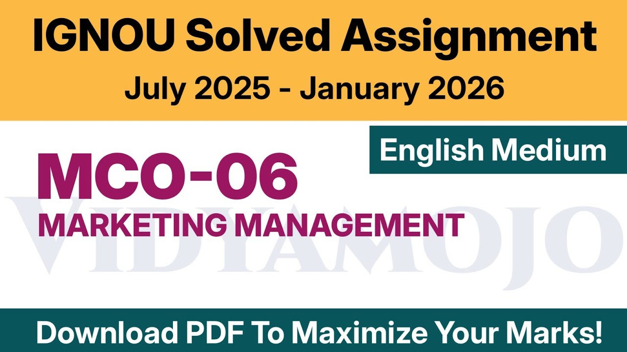 IGNOU MCO 06 Solved Assignment 2025-26 English Medium PDF Download | MCom: 2nd Semester