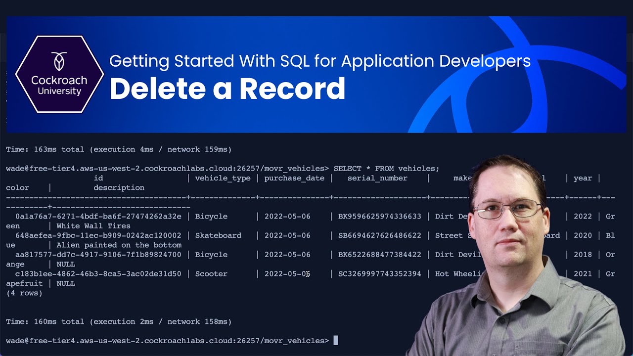 Delete a Record - Getting Started With SQL for Application Developers