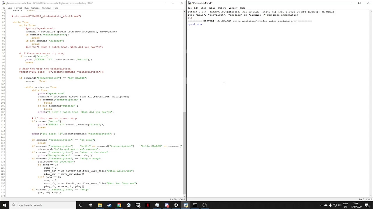 GLaDOS assistant part 1 -  python basics