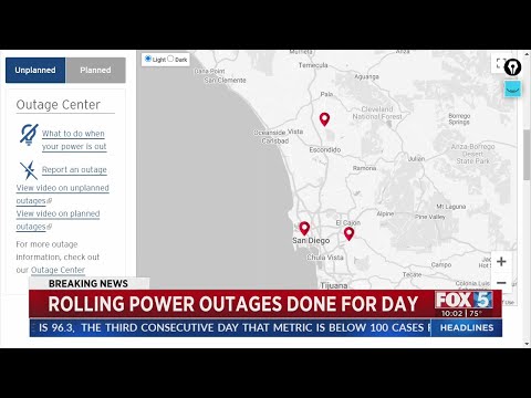 SDG&E Ends Rotating Outages For The Night
