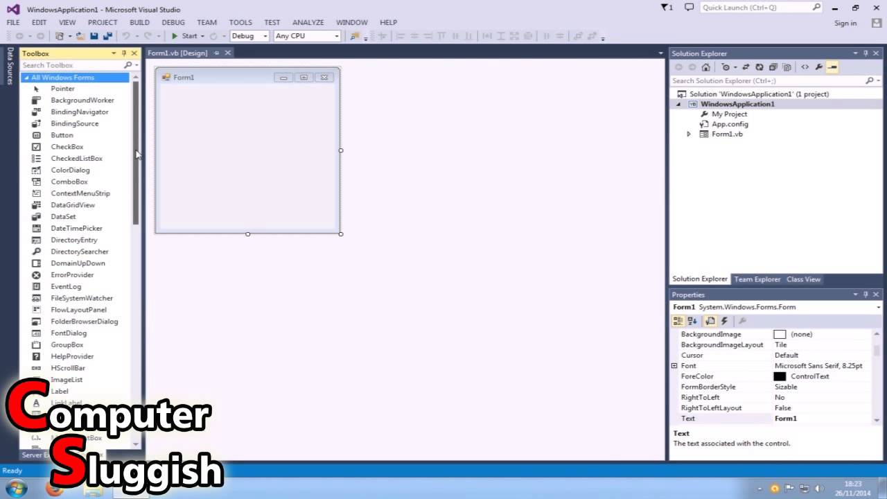 Visual Basic 2013 Tutorial For Beginners Part #1 - Basic Form Control (HELLO)