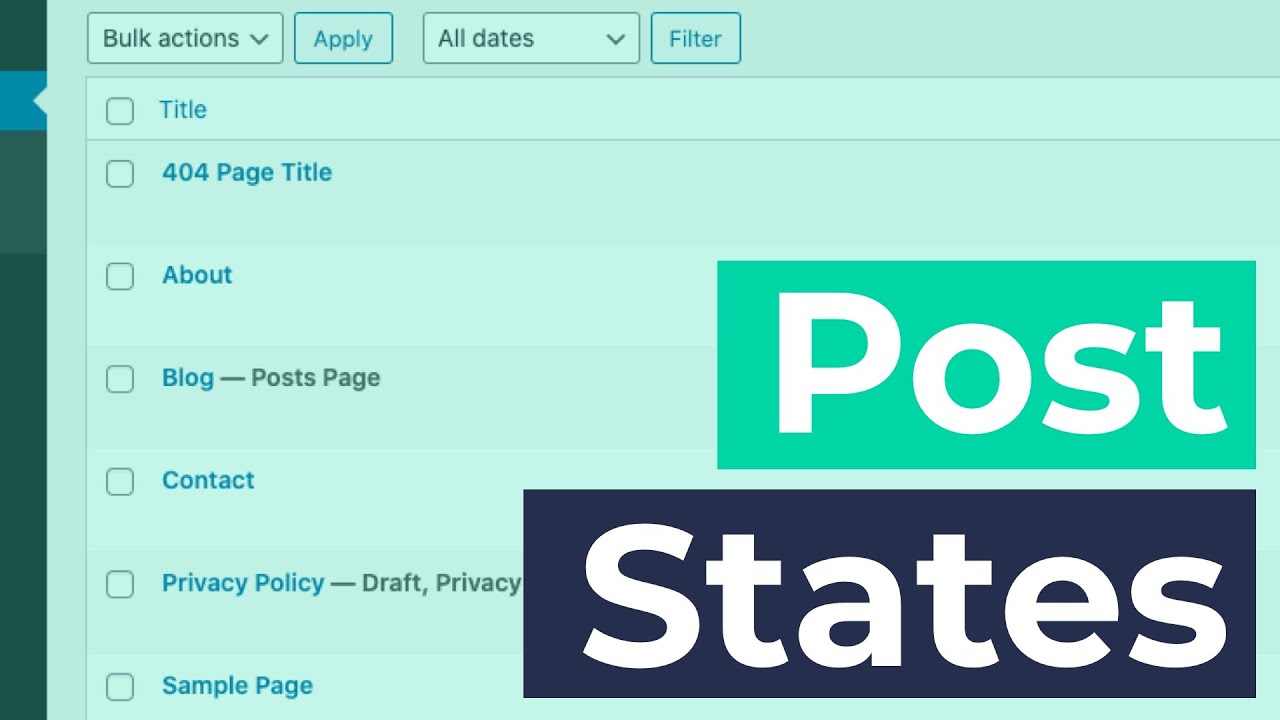 How to use WordPress post states