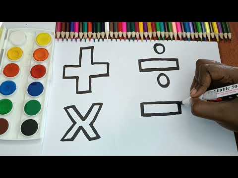 How to Draw Mathematics Symbols Easy for Kids| Drawing Math Symbols| Dibujar Y Colorea Math Símbolos