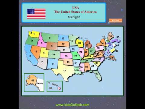 Interactive Geography Program for Kids (3) - The Map of USA (50 States)