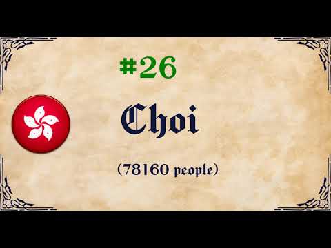 50 Most Common Surnames: Hong Kong