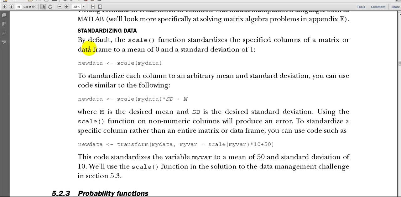 R programming Chapter 5 part 4 Scaling function