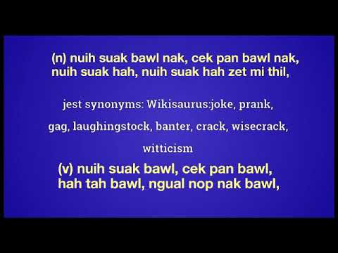 Jest meaning in English Ngawn