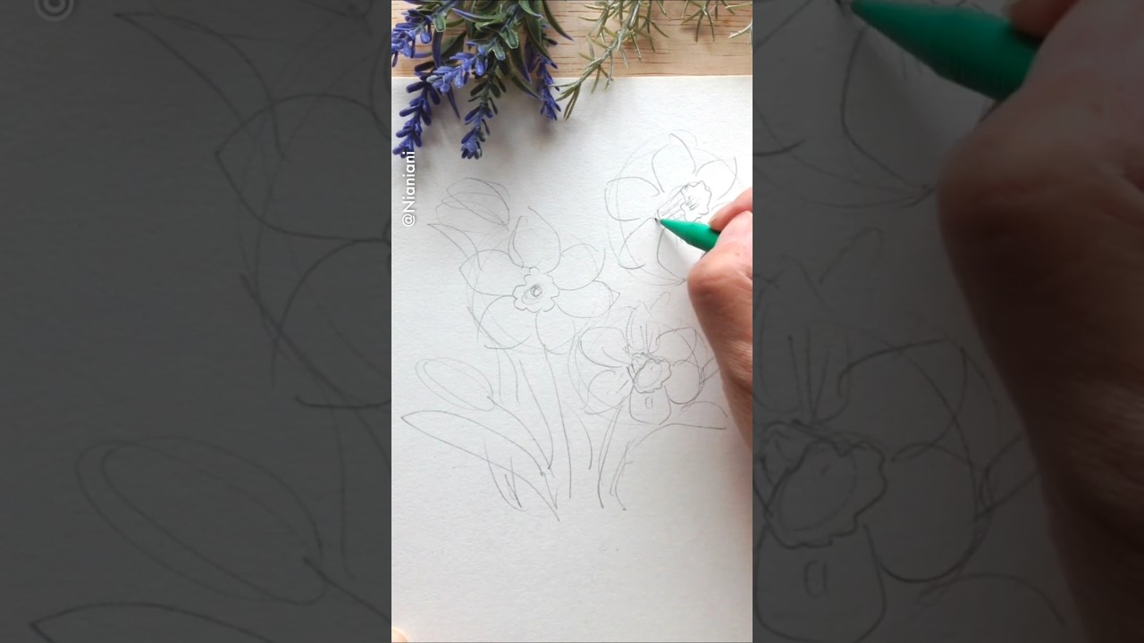 Watercolor Daffodil Flowers: Full Tutorial Coming!