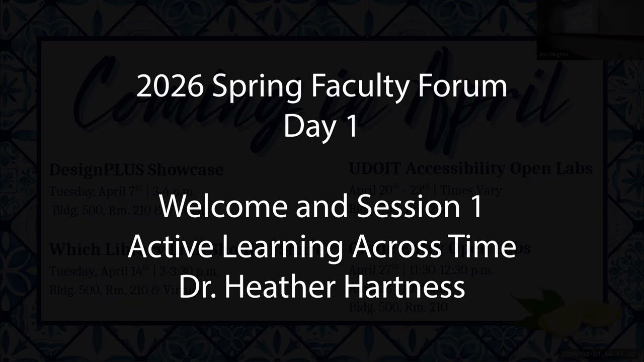 Spring Faculty Forum 26   Day 1   Session 1