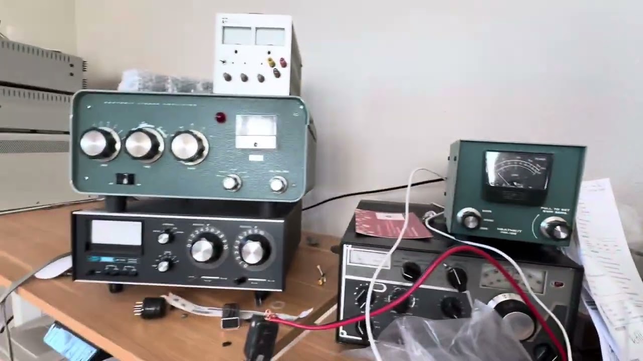 Central electronics 100V transmitter, power, output, demo on all bands 80m to 10m into dummy load