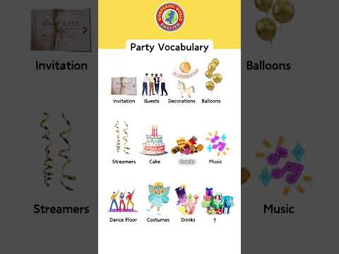 Party vocabulary 🎉 #englishvocabulary #englischlernen #englisch